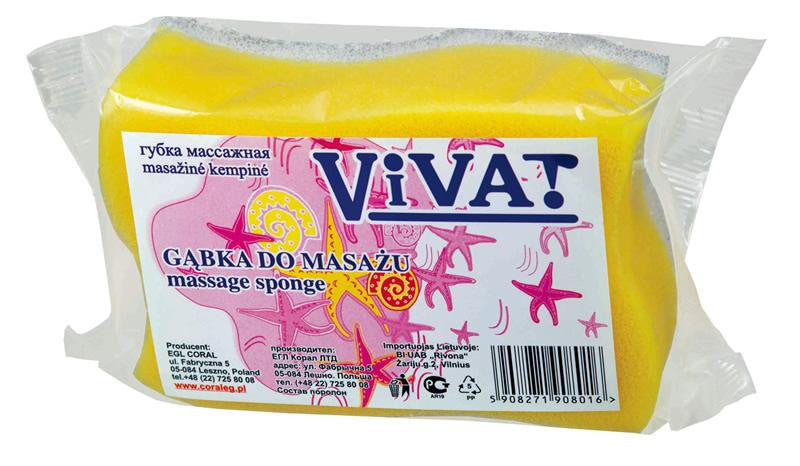 Coral - Vivat, massage sponge, 1 pc. – Polka Health & Beauty