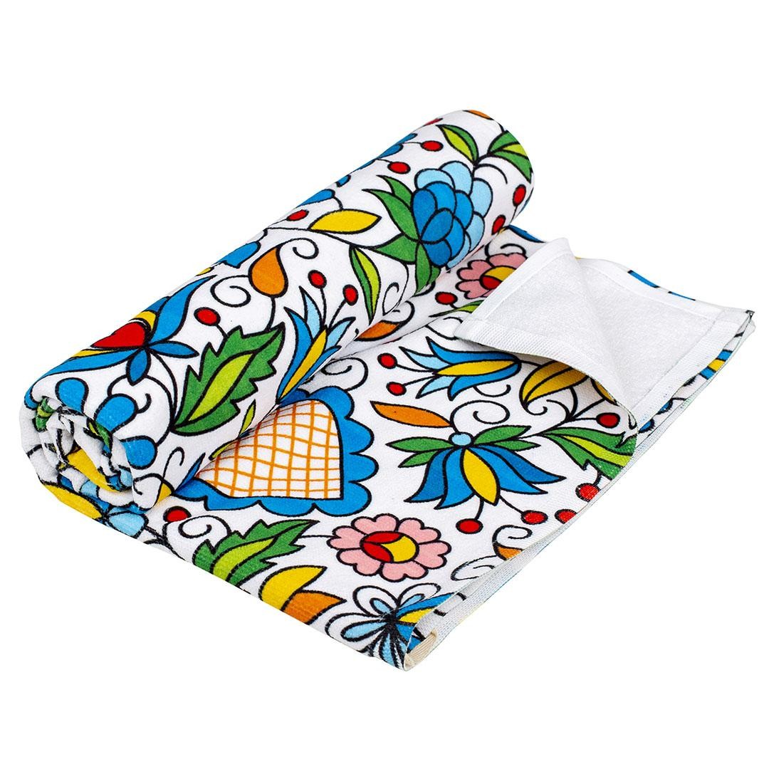 Folkstar - towel with Kashubian embroidery flower pattern, dimensions ...